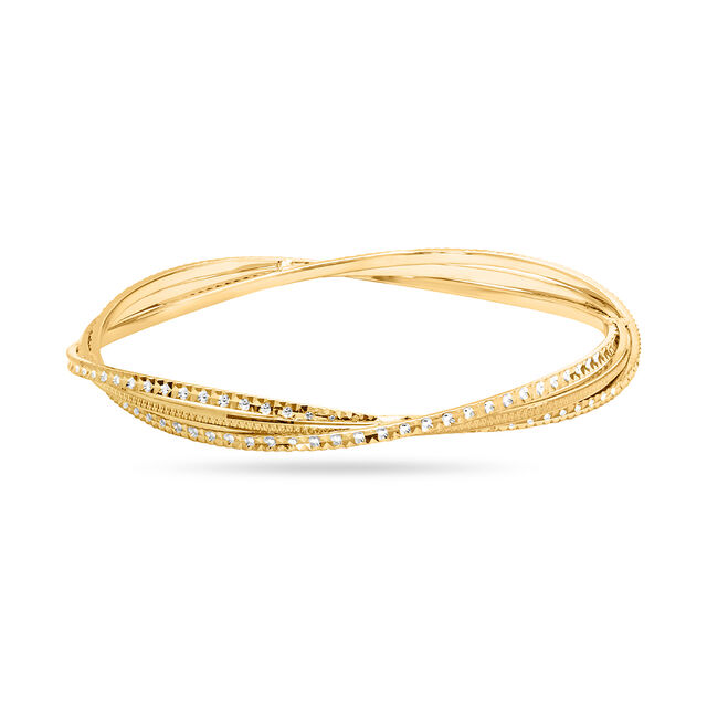 18KT Yellow Gold Overlapping Bangle
