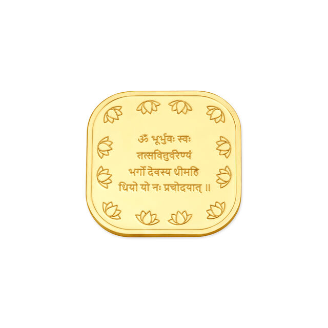 Buy 5 Gm 24 Karat Gayatri Mantra Gold Coin Online | Mia by Tanishq