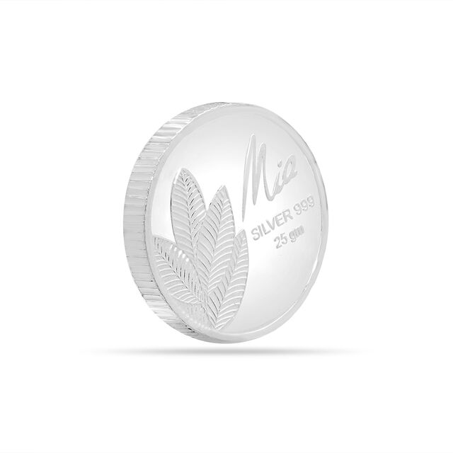 25 GM 999 Silver Divine Mango Leaf Coin