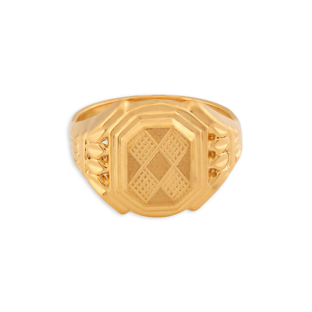Intriguing 22 Karat Yellow Gold Octagonal Finger Ring