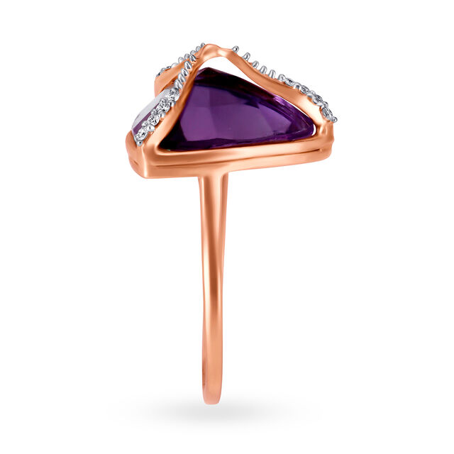Buy Colours at Work14KT Rose Gold Diamond And Quartz Finger Ring With ...