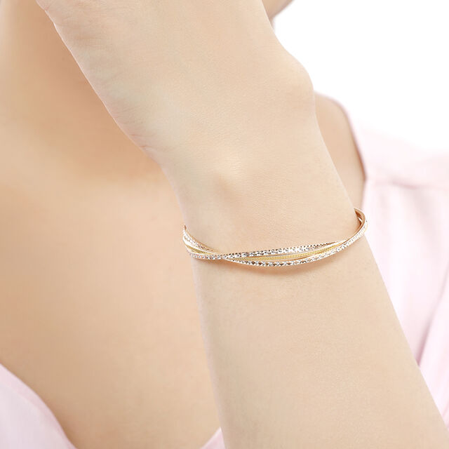 18KT Yellow Gold Overlapping Bangle