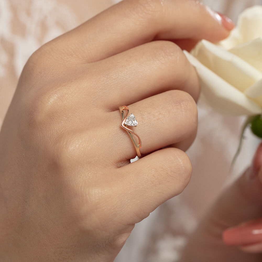 Buy Enchanted Heart 14 kt Gold Diamond Finger Ring Online Mia by Tanishq