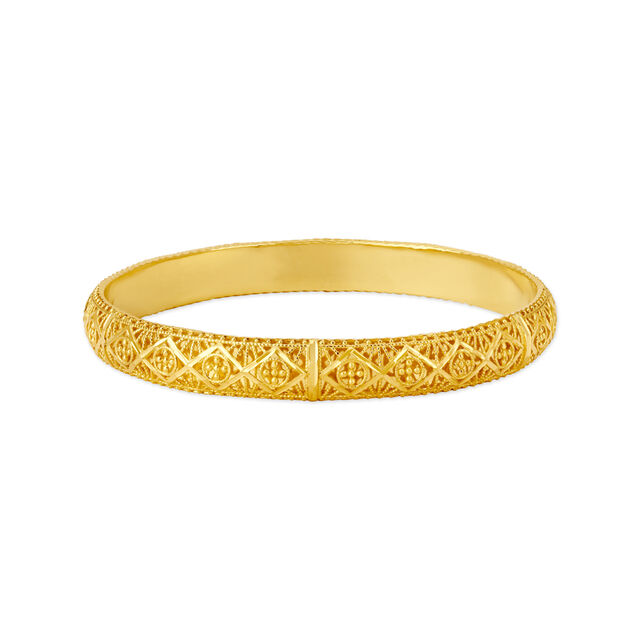 Sparking Yellow Gold Filigree Bangles