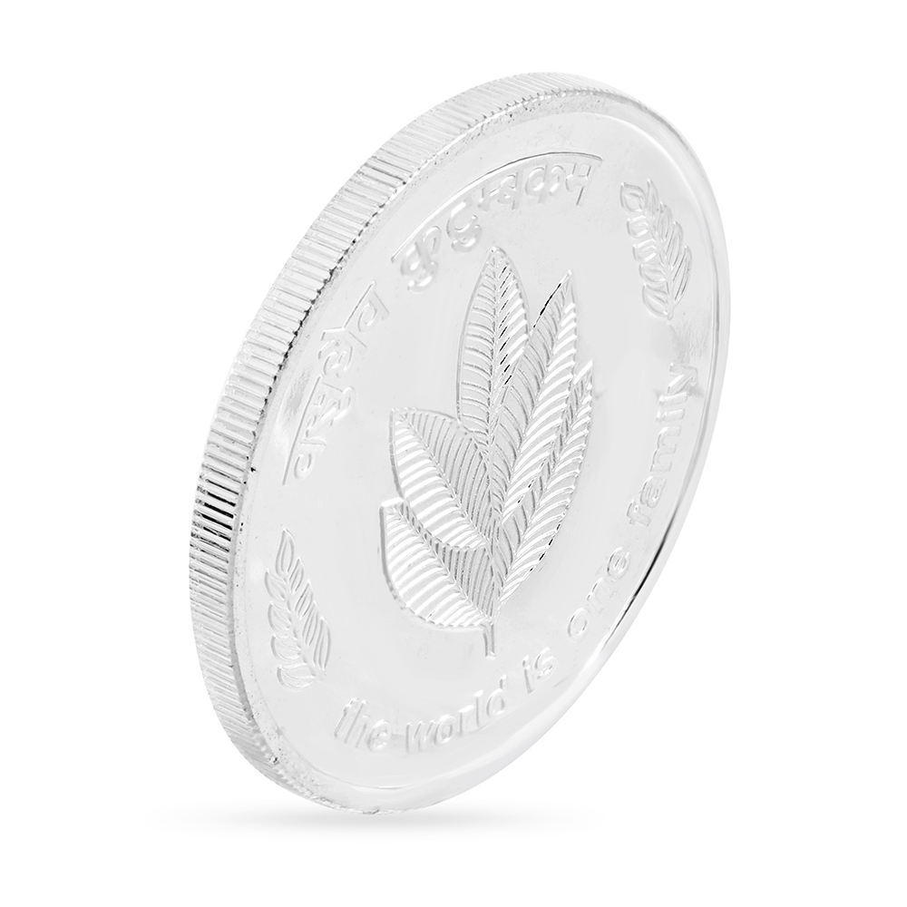 50 GM 999 Silver Divine Mango Leaf Coin