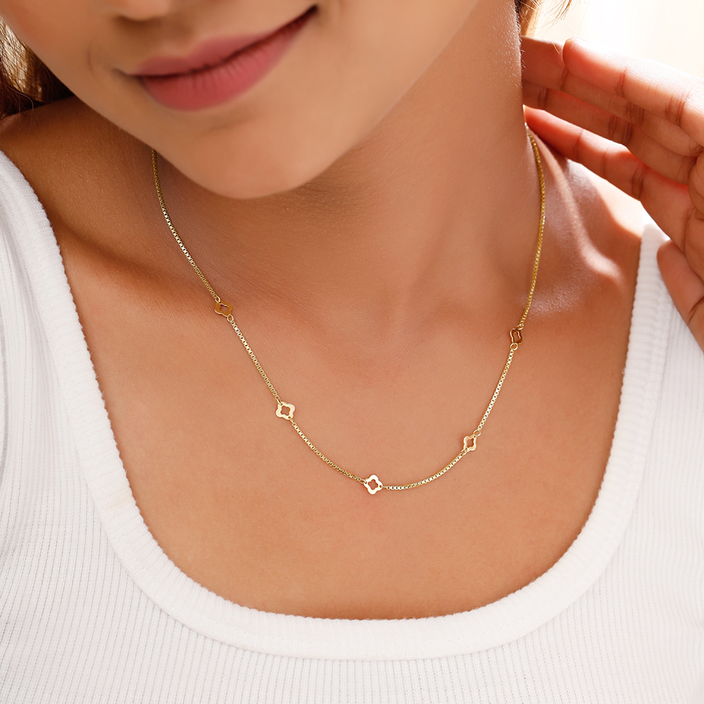 Buy Mia Sutra DIY with Clover Shape Motif Multiple Stacking Charm Chain ...