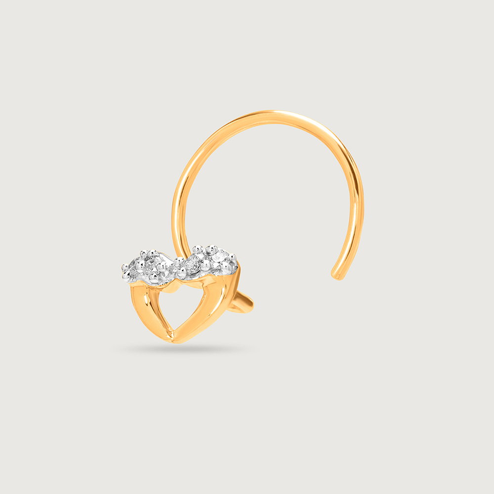 14KT Yellow Gold Diamond Nose Pin