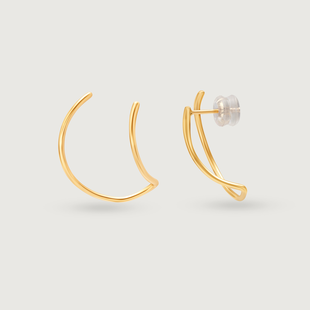 Buy Enchanted Moonbeam Arc Hoop 14KT Earring Online | Mia by Tanishq