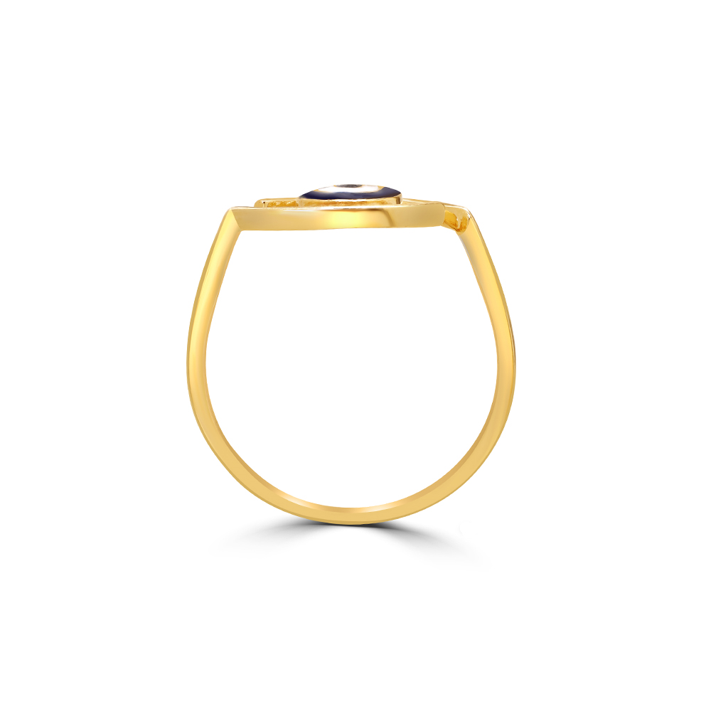 14KT Yellow Gold Stunning Evil Eye Finger Ring