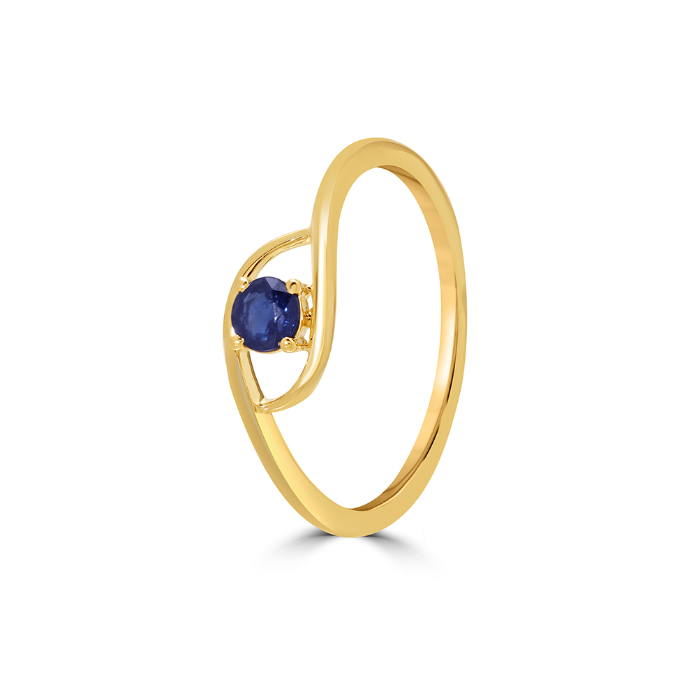 14KT Yellow Gold Evil Eye Finger Ring