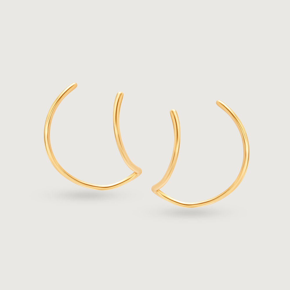 Buy Enchanted Moonbeam Arc Hoop 14KT Earring Online | Mia by Tanishq