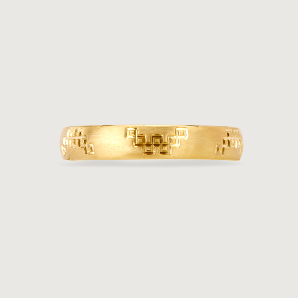 Soulmates Signature Bands 18KT Gold Couple Ring -Single Piece