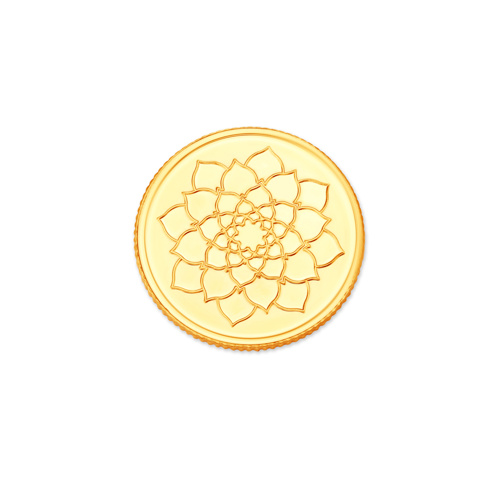 8 GM 22 Karat Stunning Lotus Gold Coin