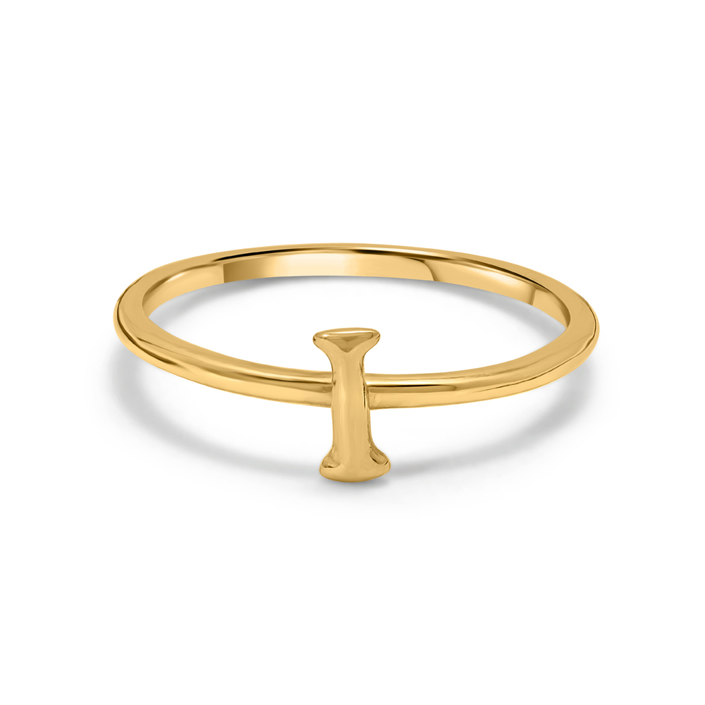 Buy Letter I 14KT Yellow Gold Initial Ring Online | Mia by Tanishq