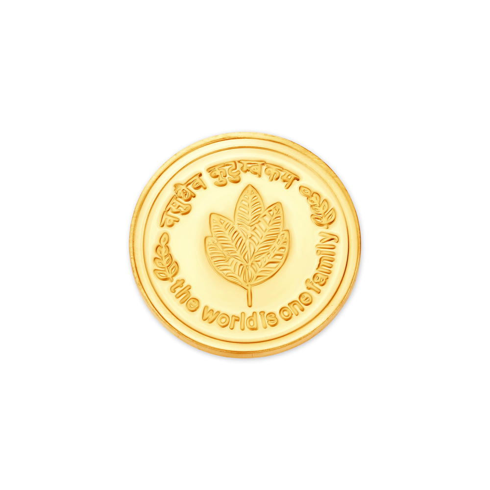 Buy 2 GM 22 Karat Sublime Mango Leaf Gold Coin Online | Mia by Tanishq